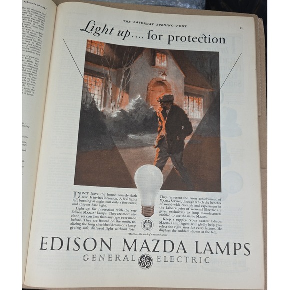 General Electric | Art | 927 Edison Mazda Lamps General Electric ...